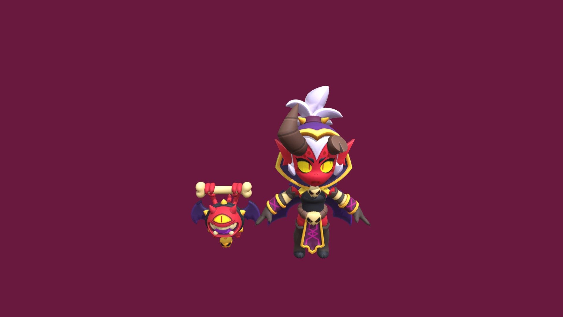 Willow-brawl-stars-demon-skin-t-pose - Download Free 3D model by ...