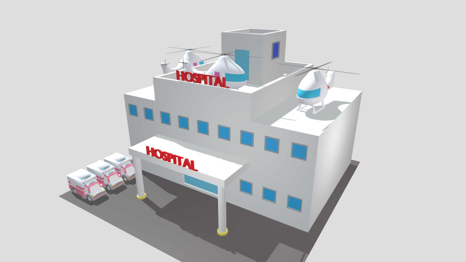 Hospital Building - Download Free 3D model by Sba Stuff (@sbastuff ...