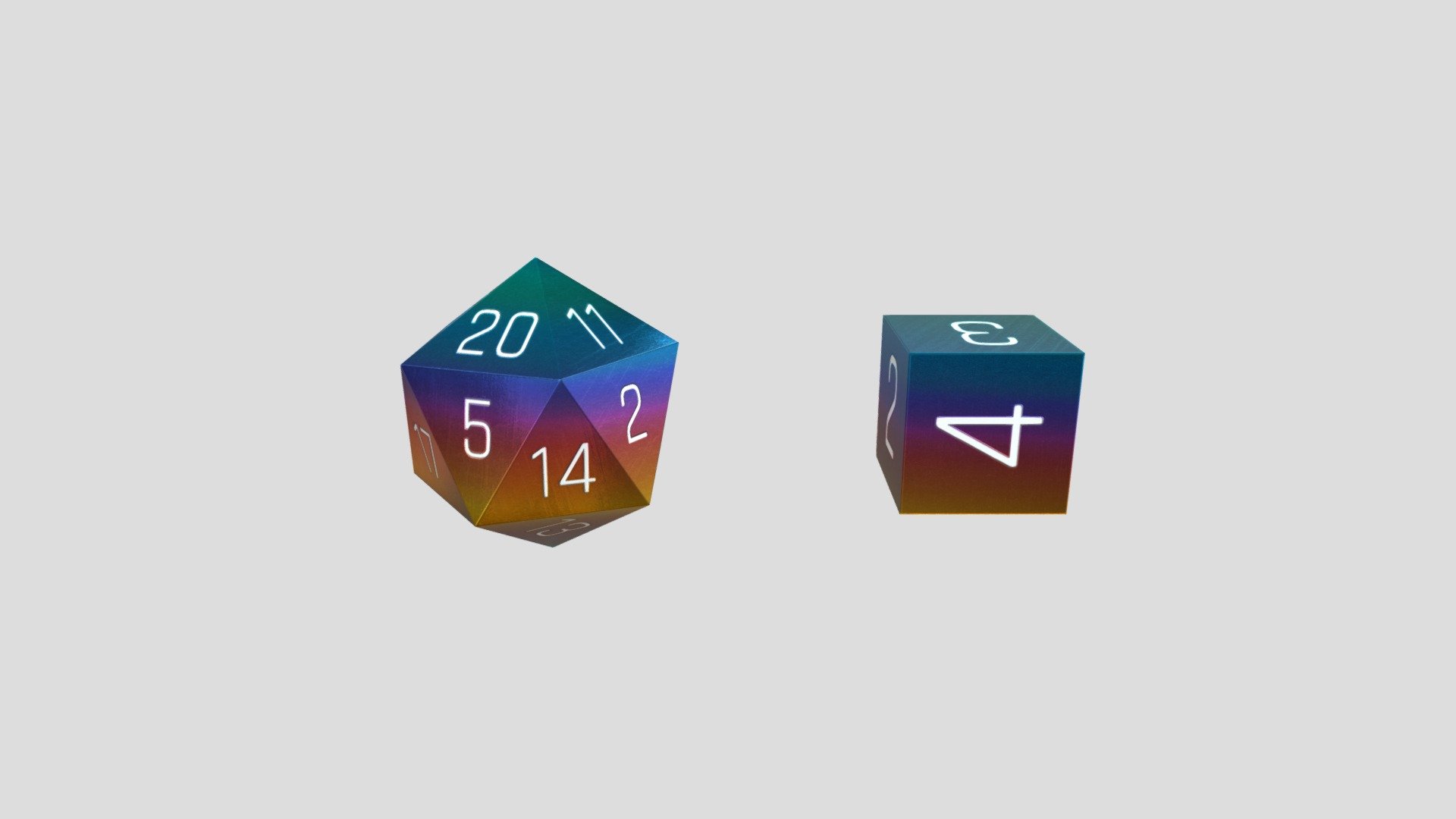 Metal Dice - D6 and D20 - 3D model by moderatewinguy [ca79512] - Sketchfab