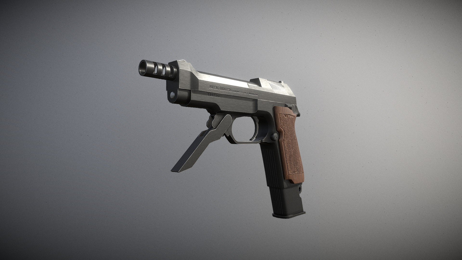 Beretta 93R (Raffica) Machine Pistol - Download Free 3D model by ...