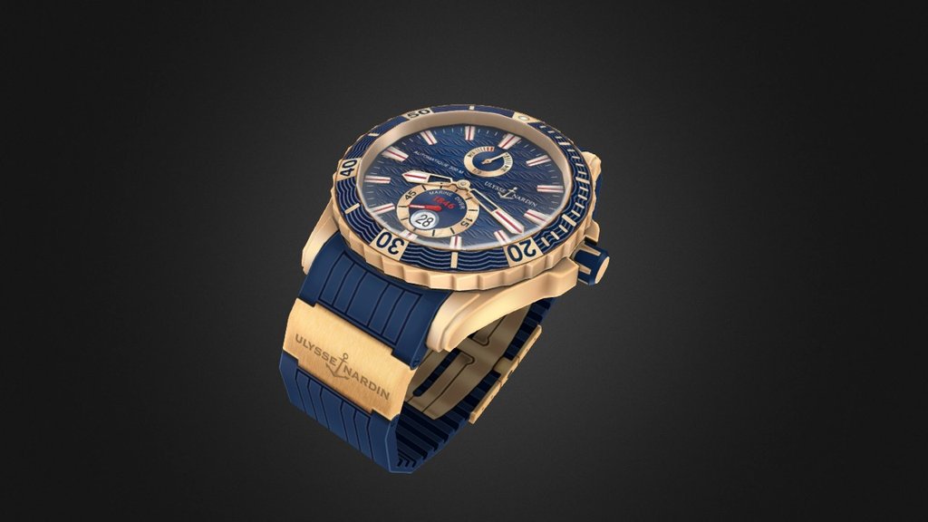 Watch : Ulysse Nardin - Marine Diver - 3D model by Mathieu Puffet ...