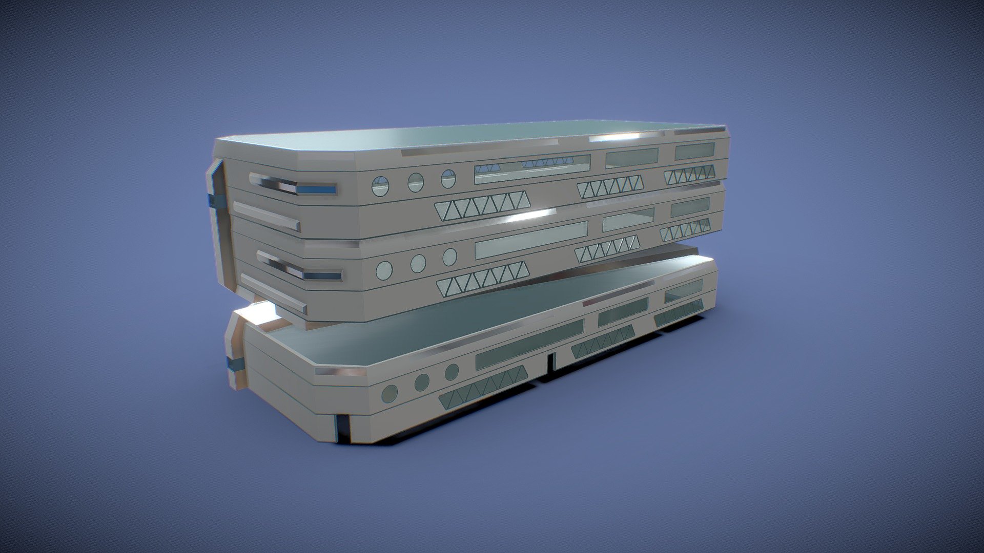 stylized sci fi block of flats 04 - Buy Royalty Free 3D model by ...