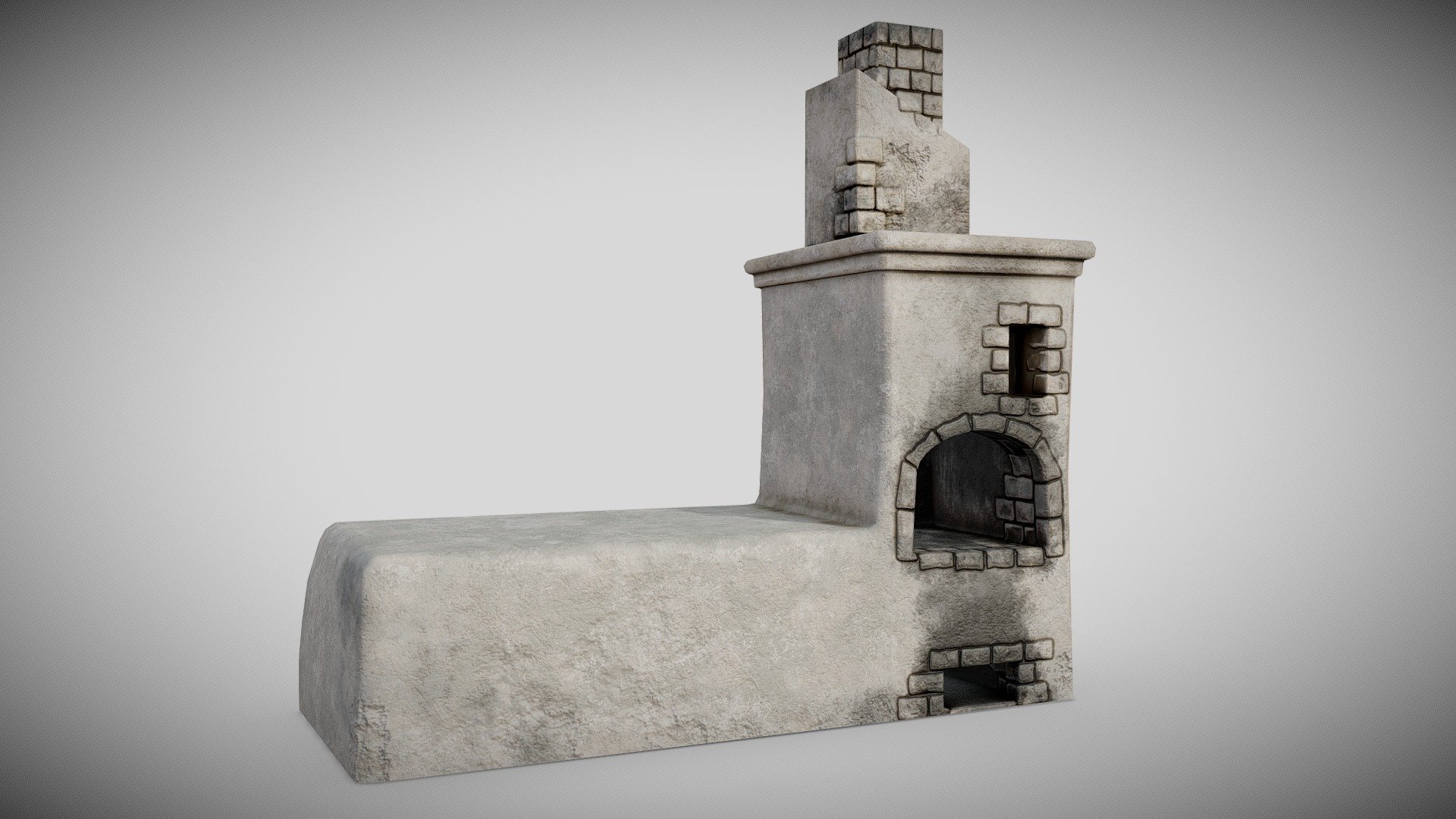 old brick stove Furnace er1 - Buy Royalty Free 3D model by ...
