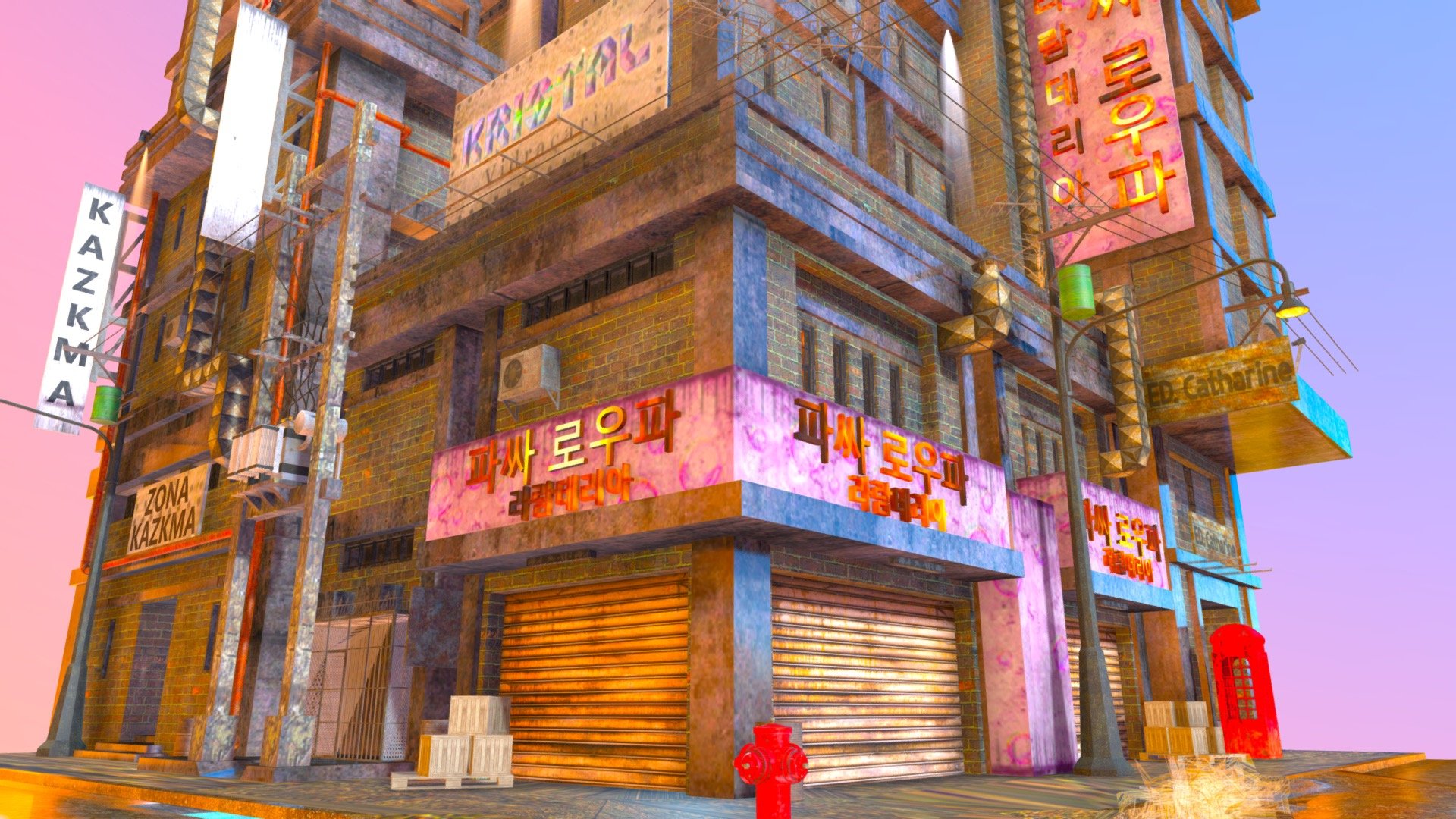 Cyberpunk building-500 follower’s milestone 3 - Download Free 3D model ...