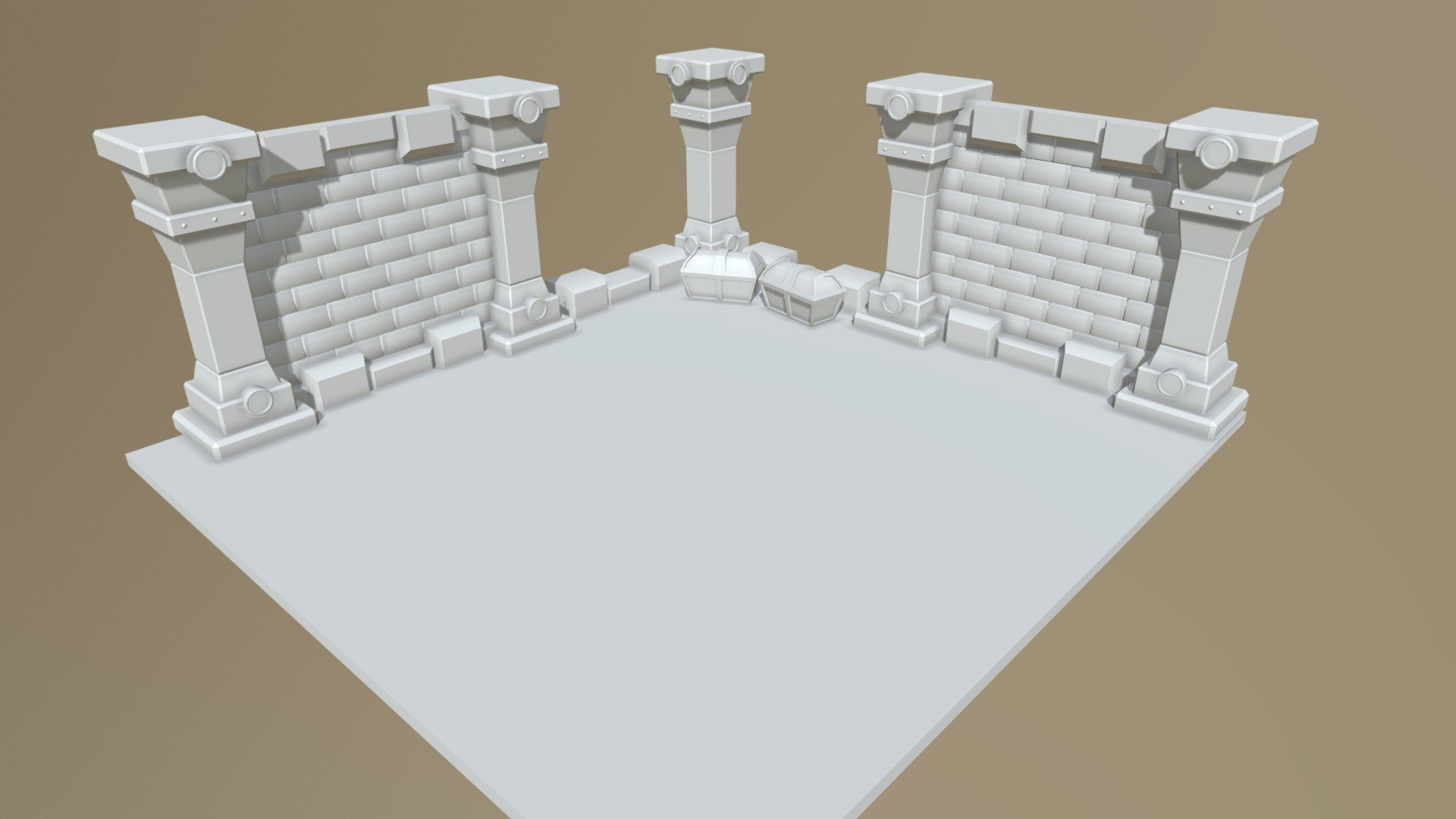 Low Poly Dungeon - Untextured Scene - 3D model by AdamHead [ca89f13 ...