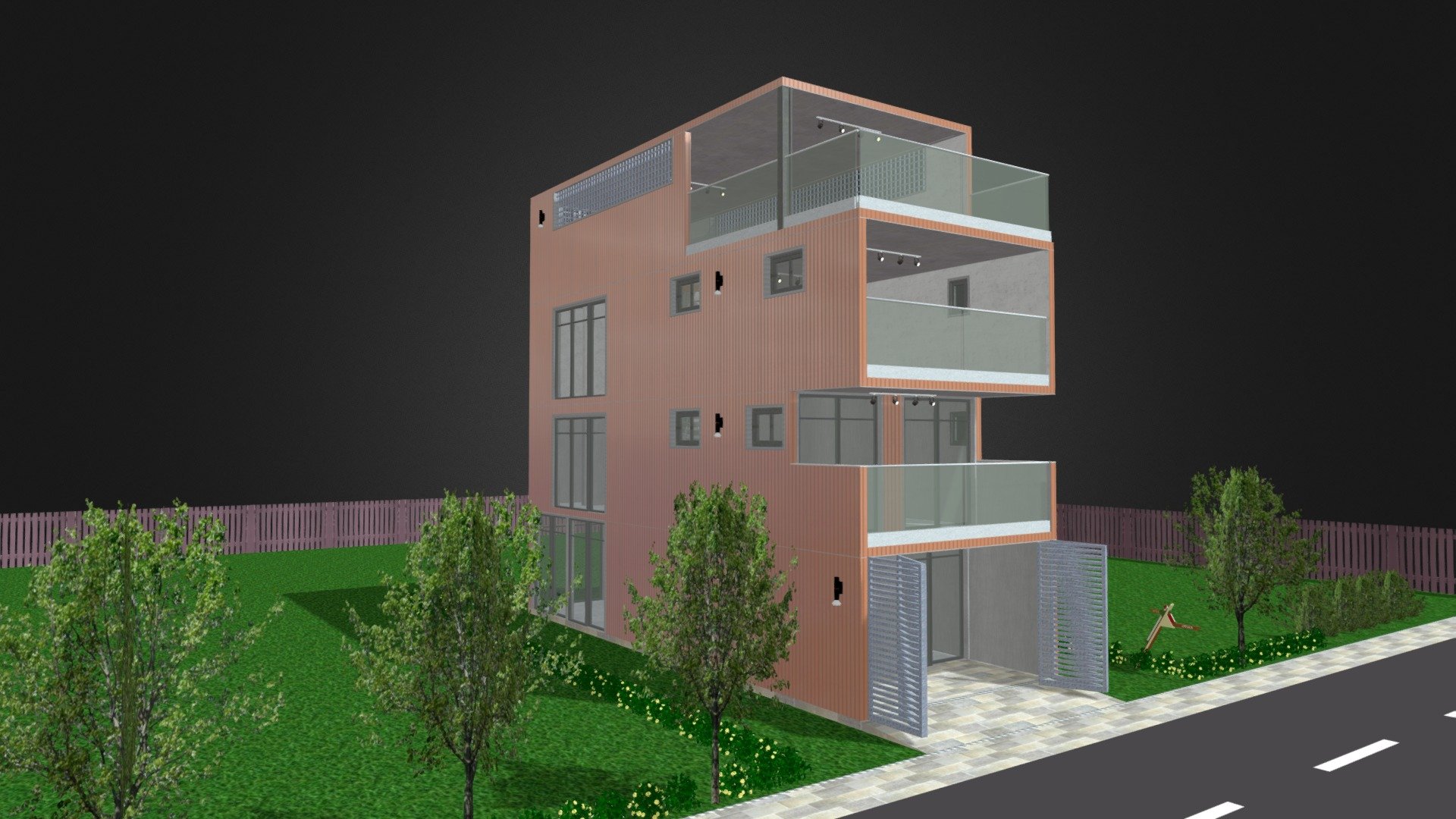 3-storey 4 Bedroom Residence - Download Free 3D model by Oyugi Mark ...