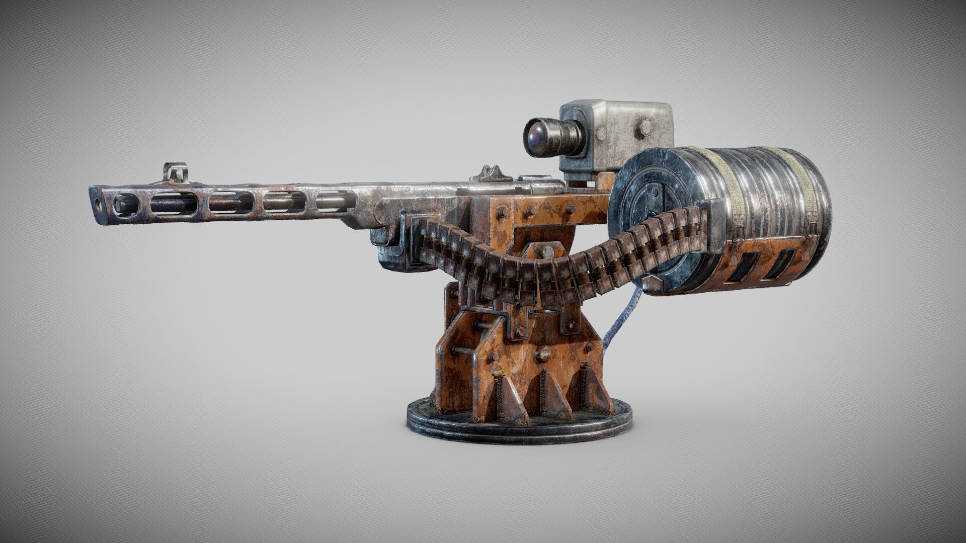Turret battle automatic gun with sensor aim da1 - Buy Royalty Free 3D ...