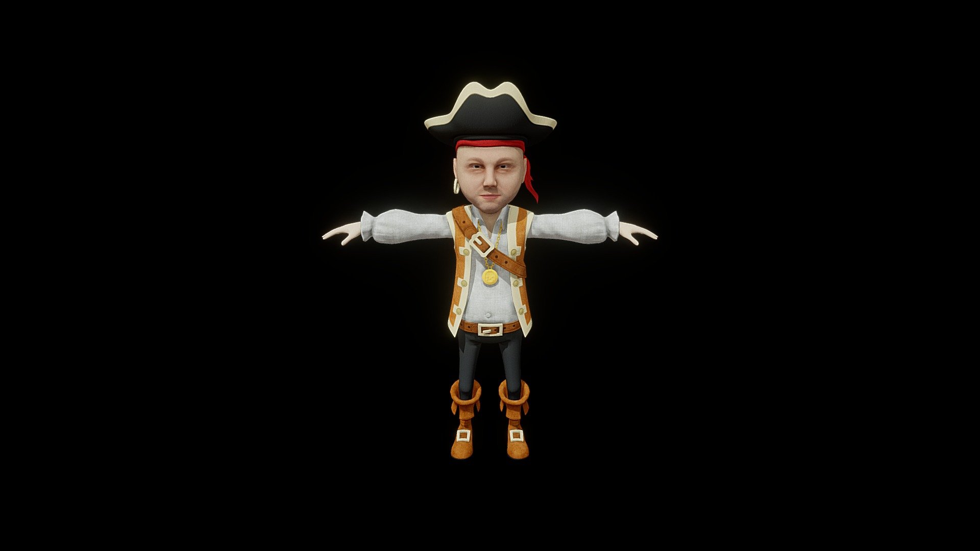 Fat Orange Pirate - 3D model by KEWAG (@kewag.ch) [ca9d53b] - Sketchfab