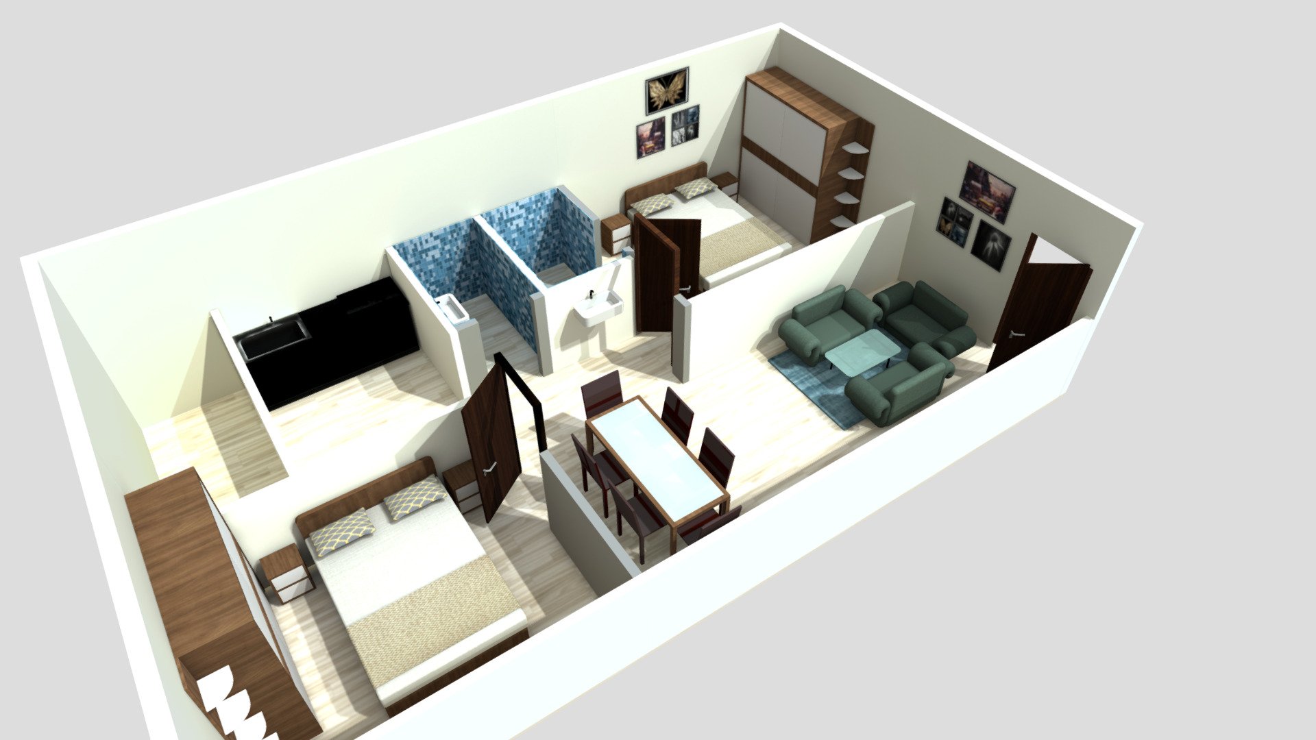 Tulasi LakeFront blue Block Flat 2 - Download Free 3D model by ...