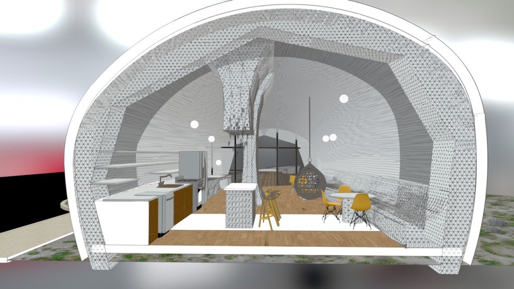 Geod[H]ome - Section Perspective With Materials - 3D model by thegeode ...