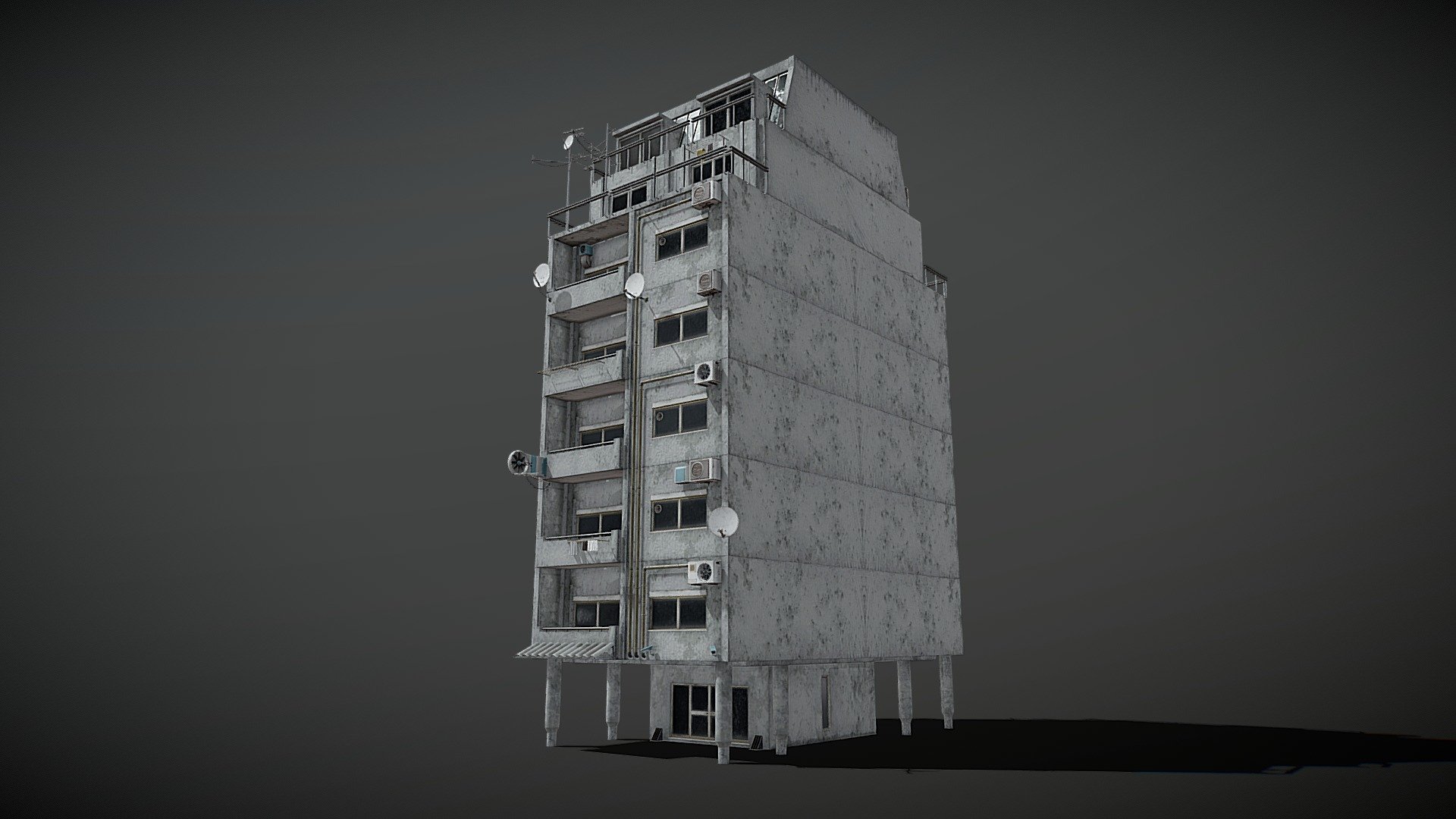 Dystopian Cyberpunk Building #13 - Buy Royalty Free 3D model by ...