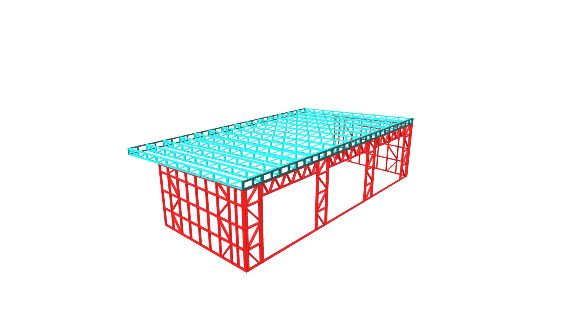 40ft Container add-on Framing with 3 Openings - Download Free 3D model ...