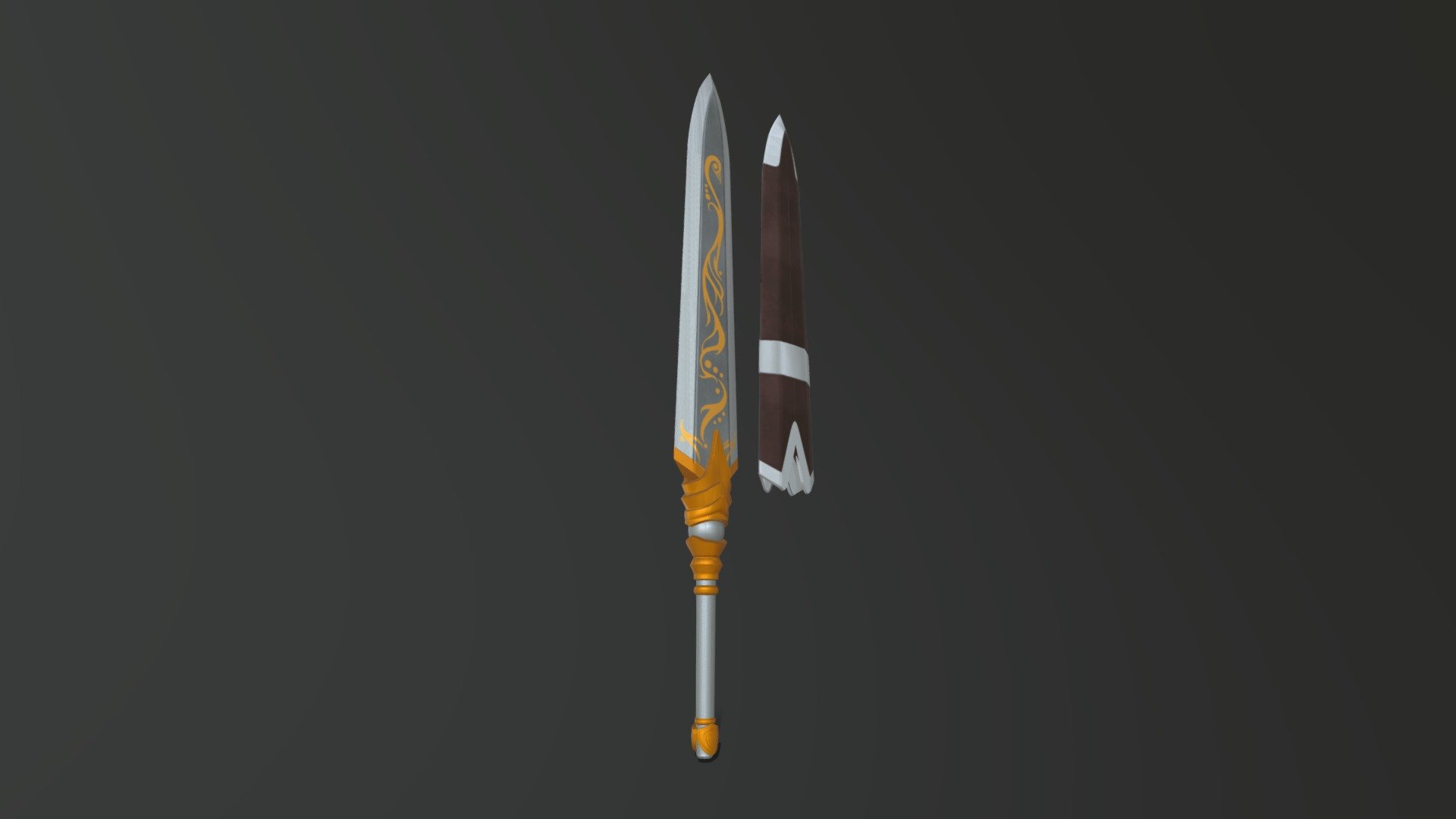 Big Golden Sword - 3D model by pr0x1madigital [caa9fd0] - Sketchfab