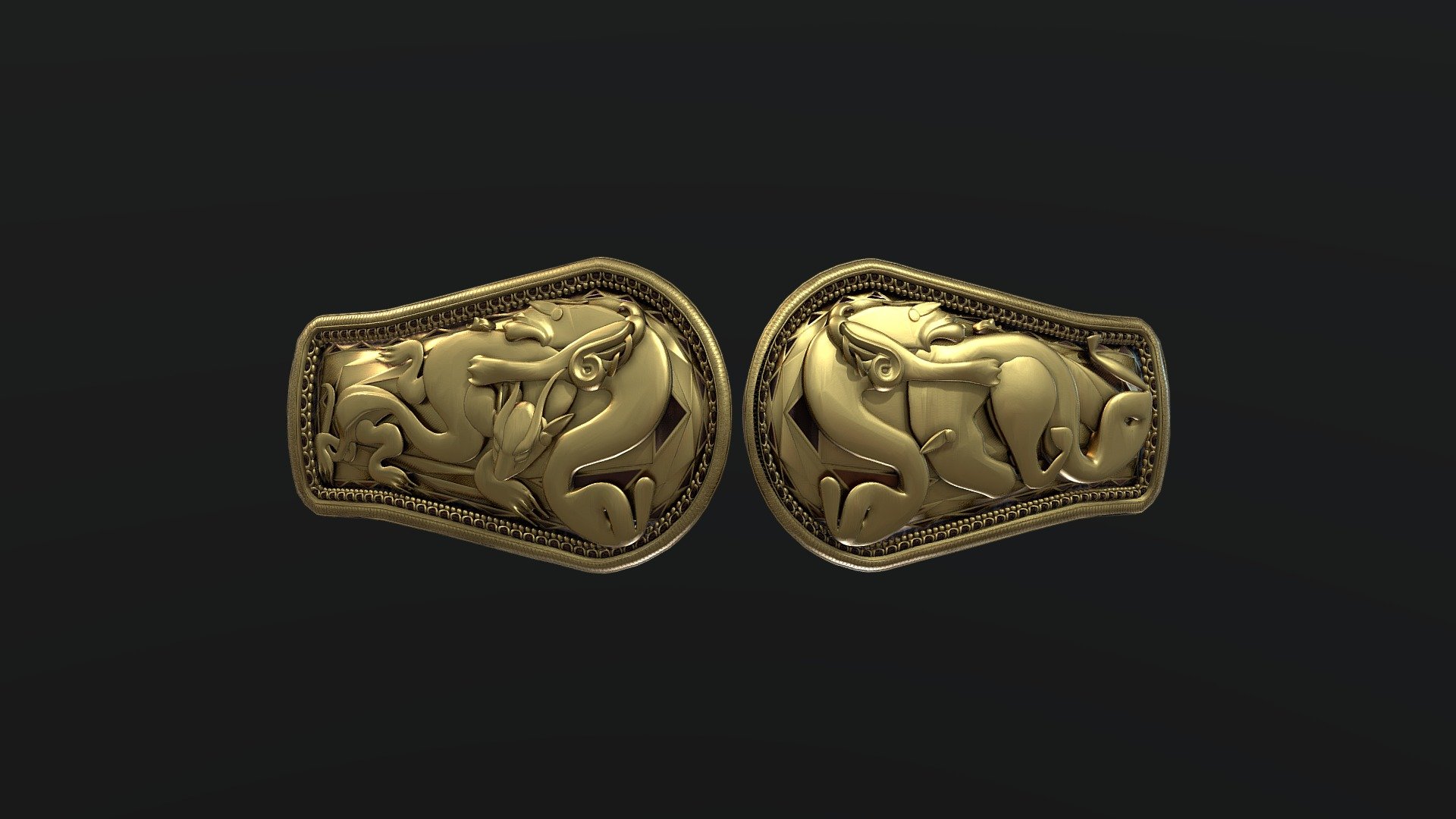 The Legend of Oghuz Khan - Baatar's Belt Buckle - 3D model by ...
