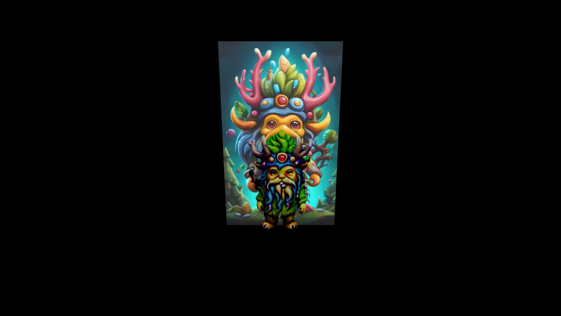 cartoon illustration of a colorful troll with a - Download Free 3D ...