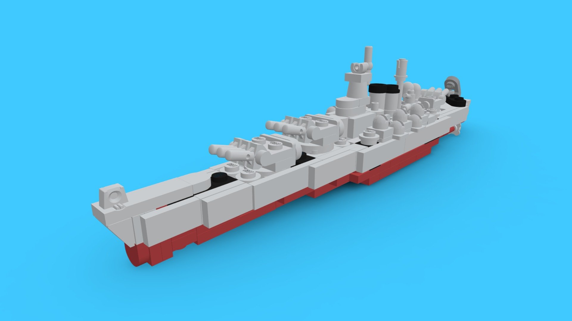 LEGO USS Washington Battleship MOC [#0165] - Buy Royalty Free 3D model ...