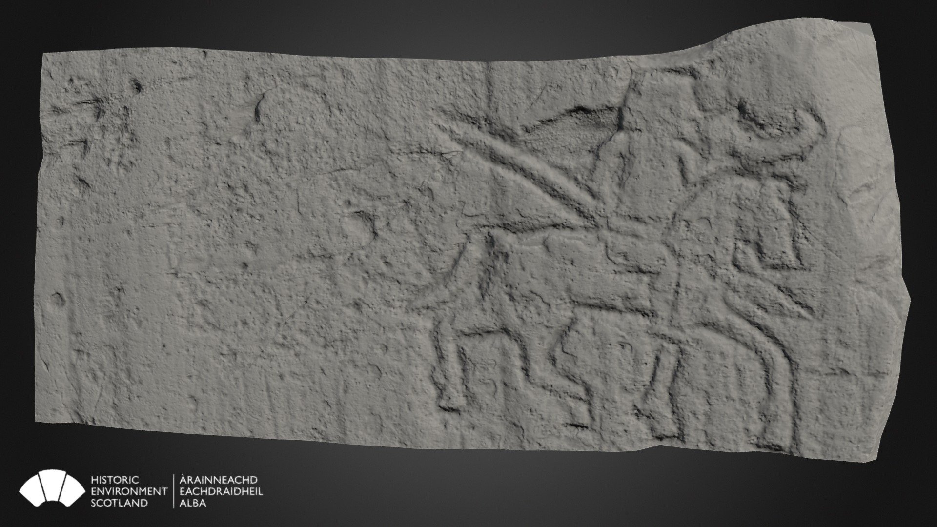Horseman Detail Pictish Stone, Dunkeld Cathedral - 3D model by Historic ...
