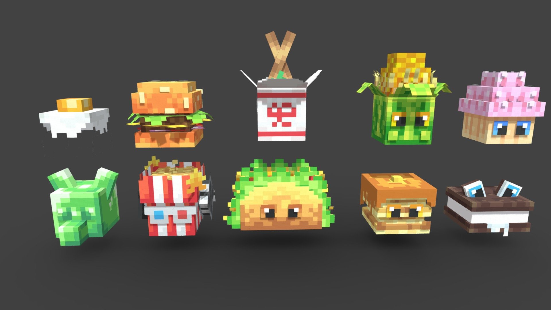 Food Hats | Made for Minecraft - 3D model by iPlexity [cab378d] - Sketchfab