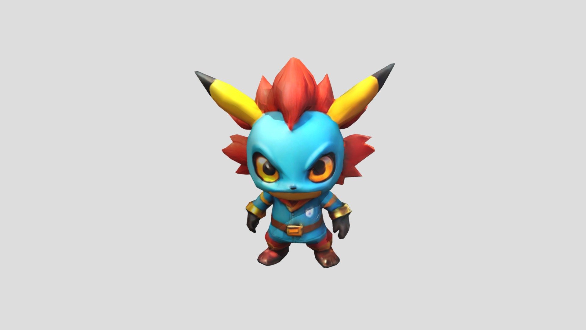 "Electric Blue Character Expressions A Whimsical - Download Free 3D ...