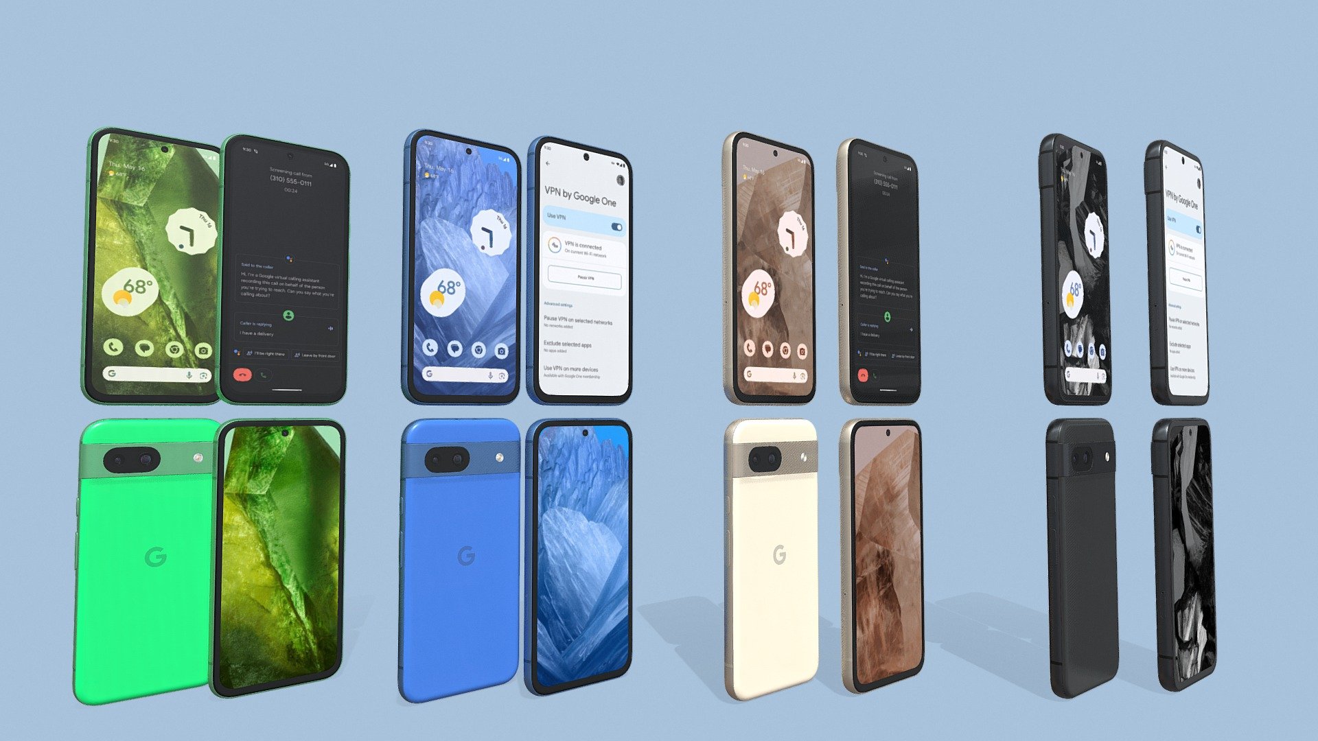 The New Google Pixel 8a in all colors - Buy Royalty Free 3D model by ...