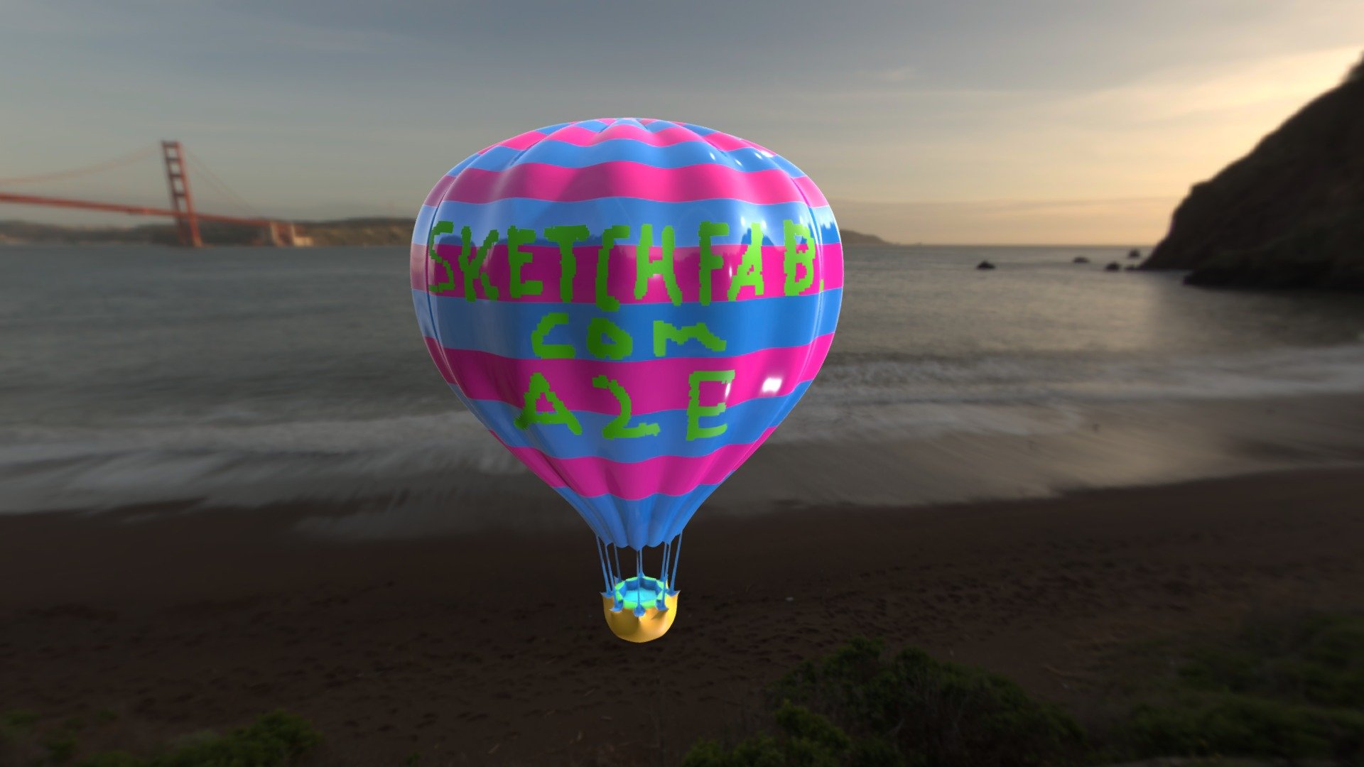Ballon 2 air a2e with annotations and background - 3D model by Marco ...
