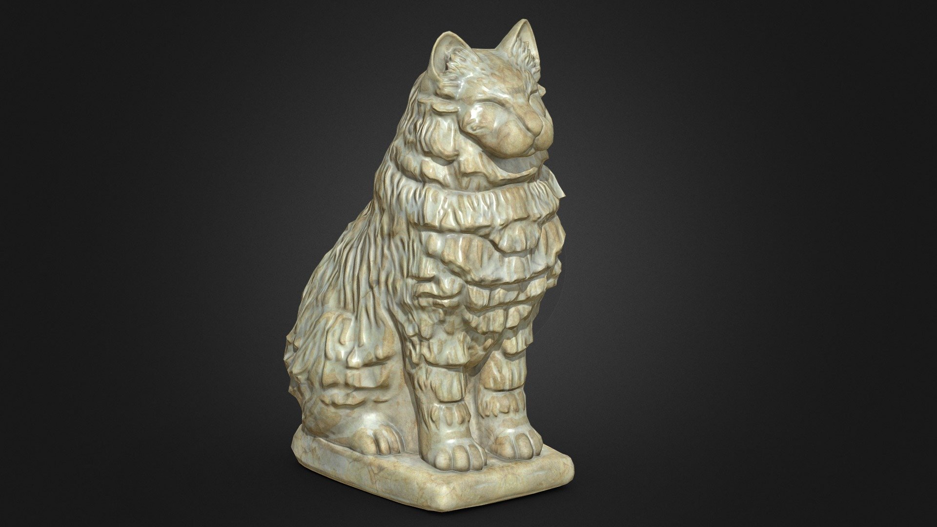 Furred cat marble statue - 3D model by Eleanie [cad55a0] - Sketchfab