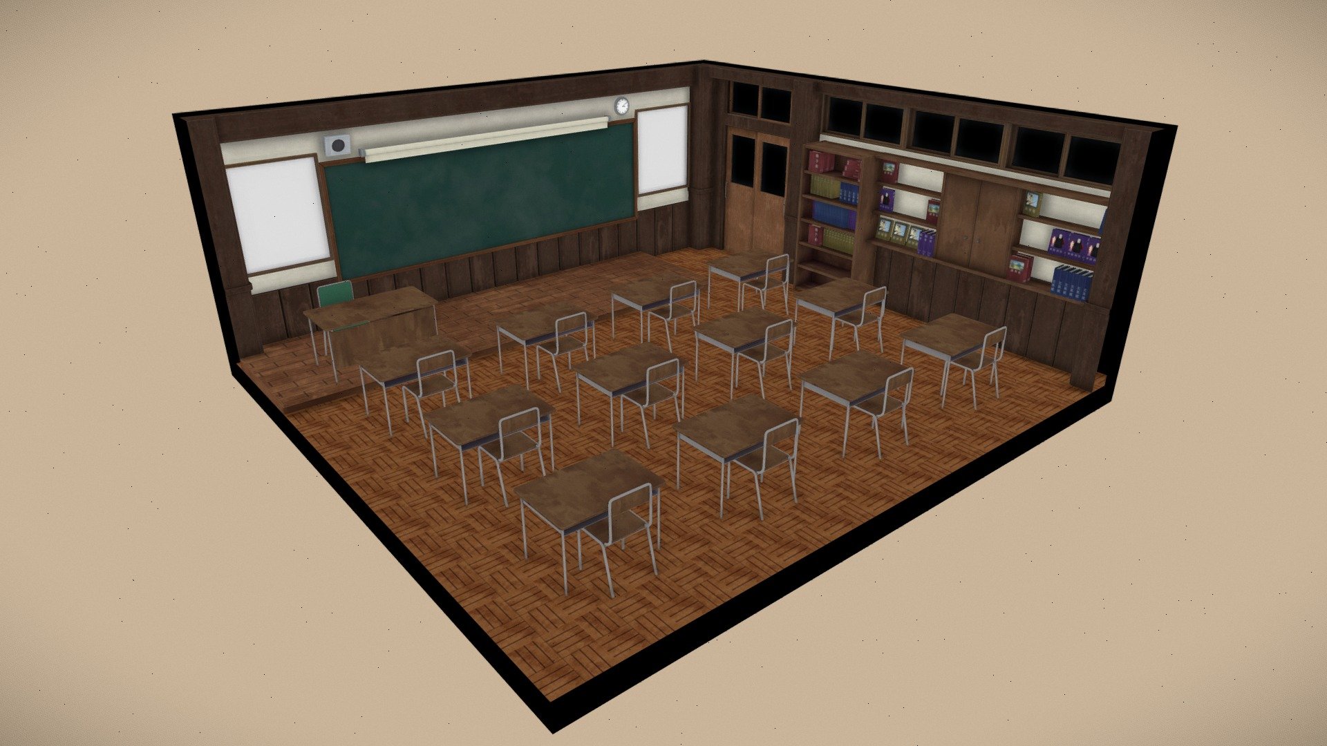 Stylized Studio Ghibli inspited classroom - 3D model by FerranOcana ...