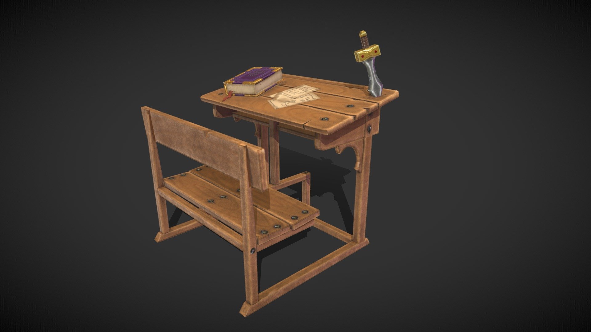 Monster hunter desk for kindergardens - 3D model by ErikArnez [cadd266 ...