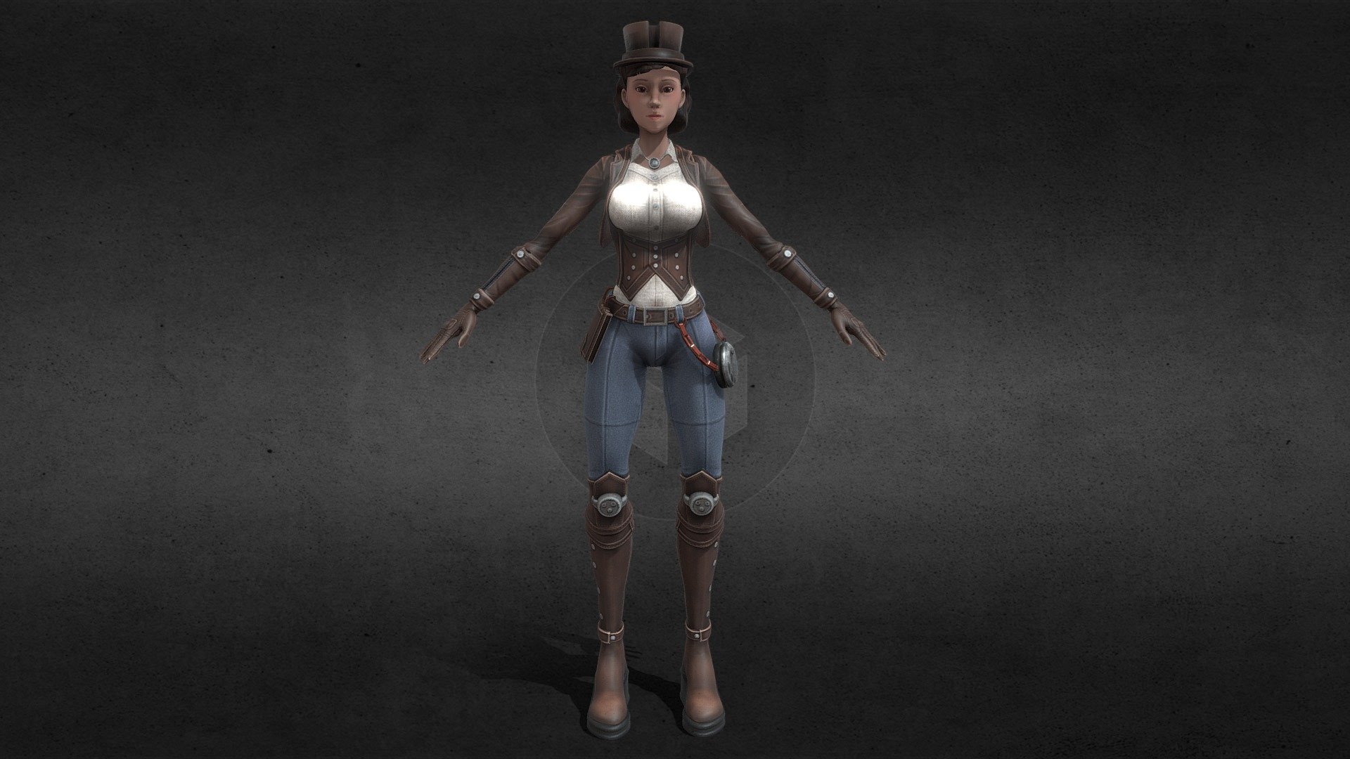 steampunk girl - 3D model by maksimpetrik [caf7c49] - Sketchfab