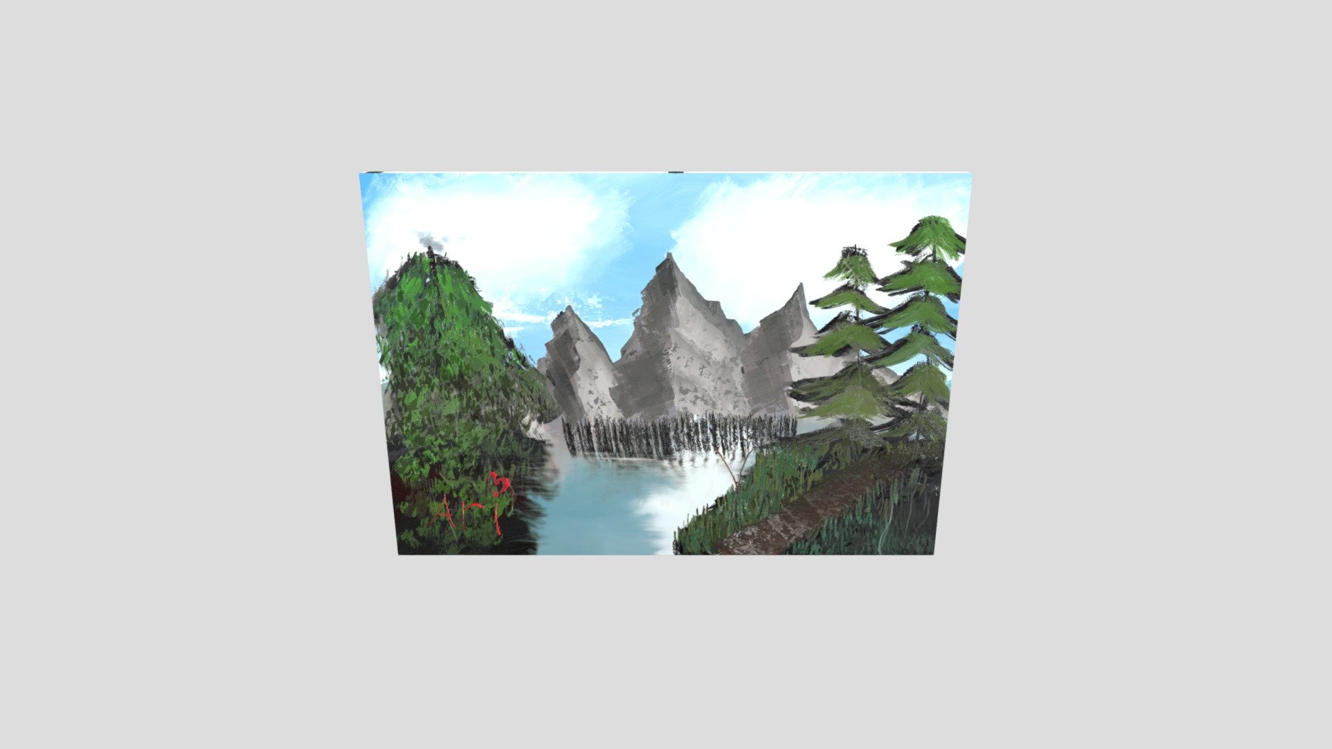 first vermillion bob ross attempt - Download Free 3D model by aripollak ...
