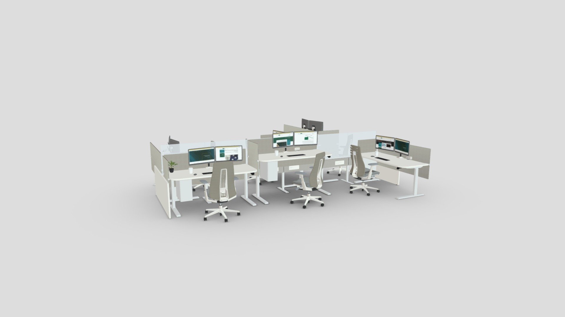 NT Beam-Based Workstation Typical A CLEG - 3D model by WorkspaceDigital ...