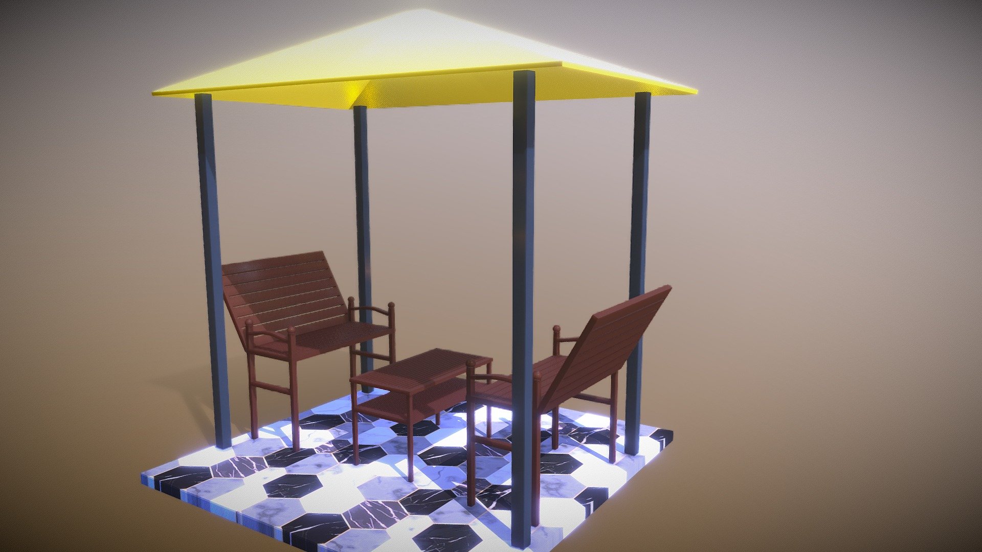 Outdoor Lounge Gazebo Set - Download Free 3D model by Momo ...