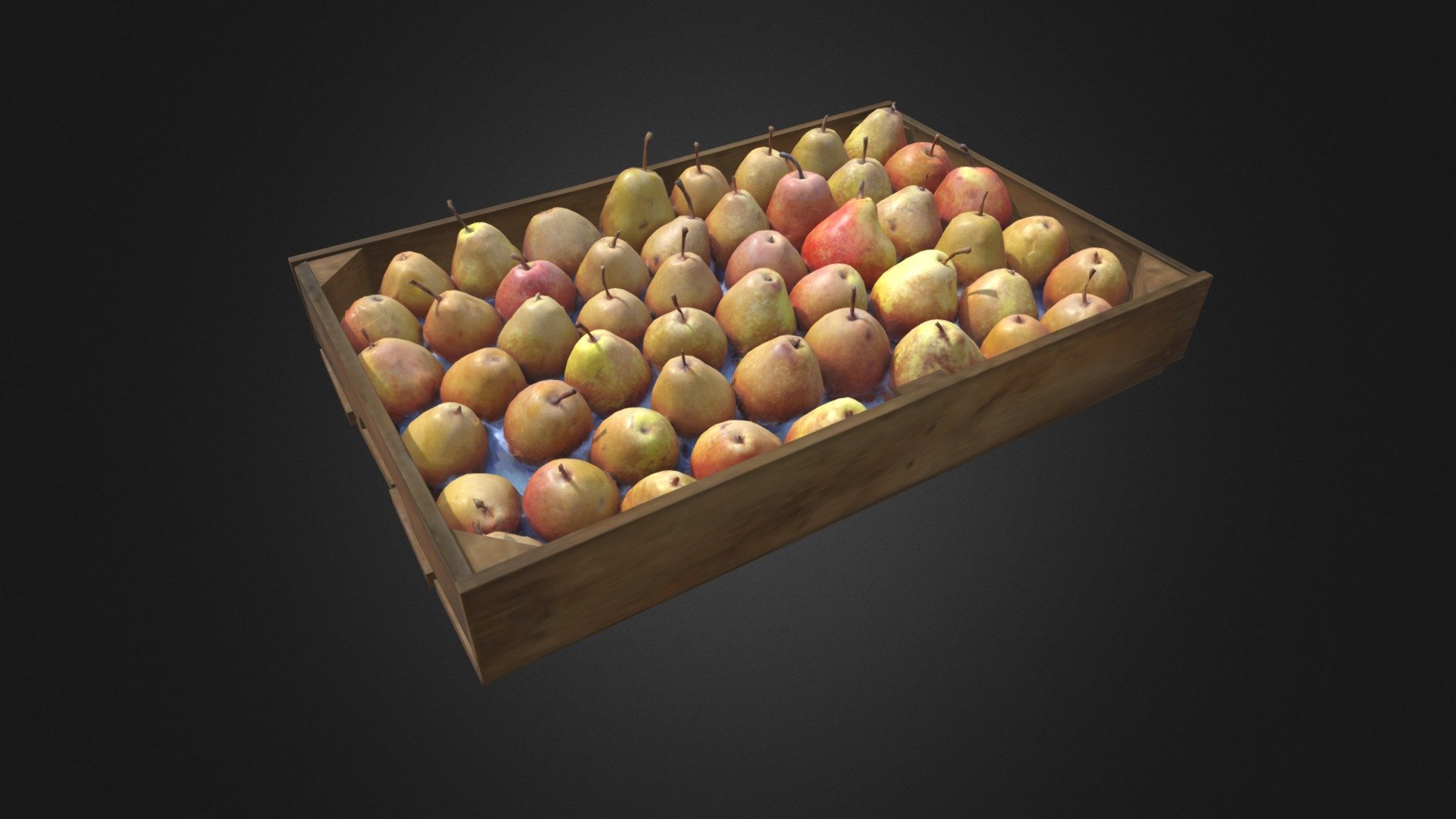 Juicy pears in a wooden tray - Download Free 3D model by gueriero ...