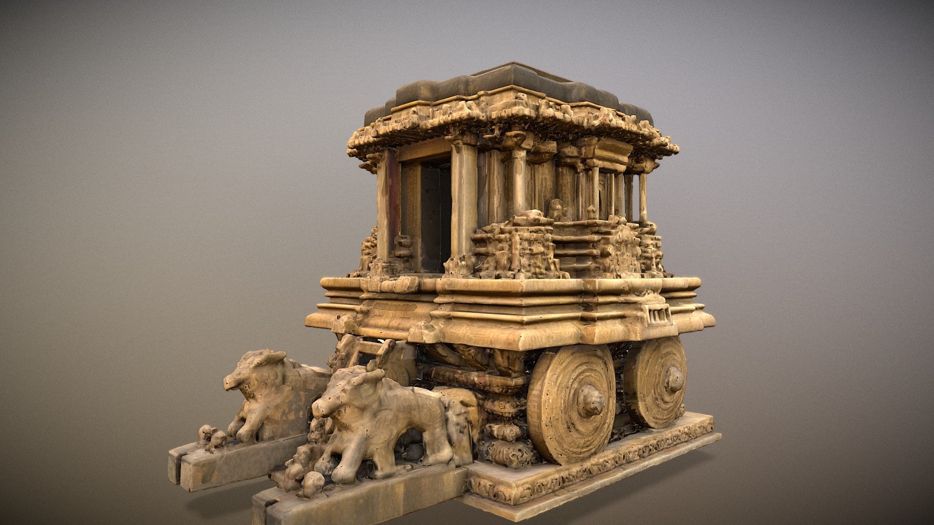 Stone Chariot in Hampi - Download Free 3D model by kordeshrushti ...