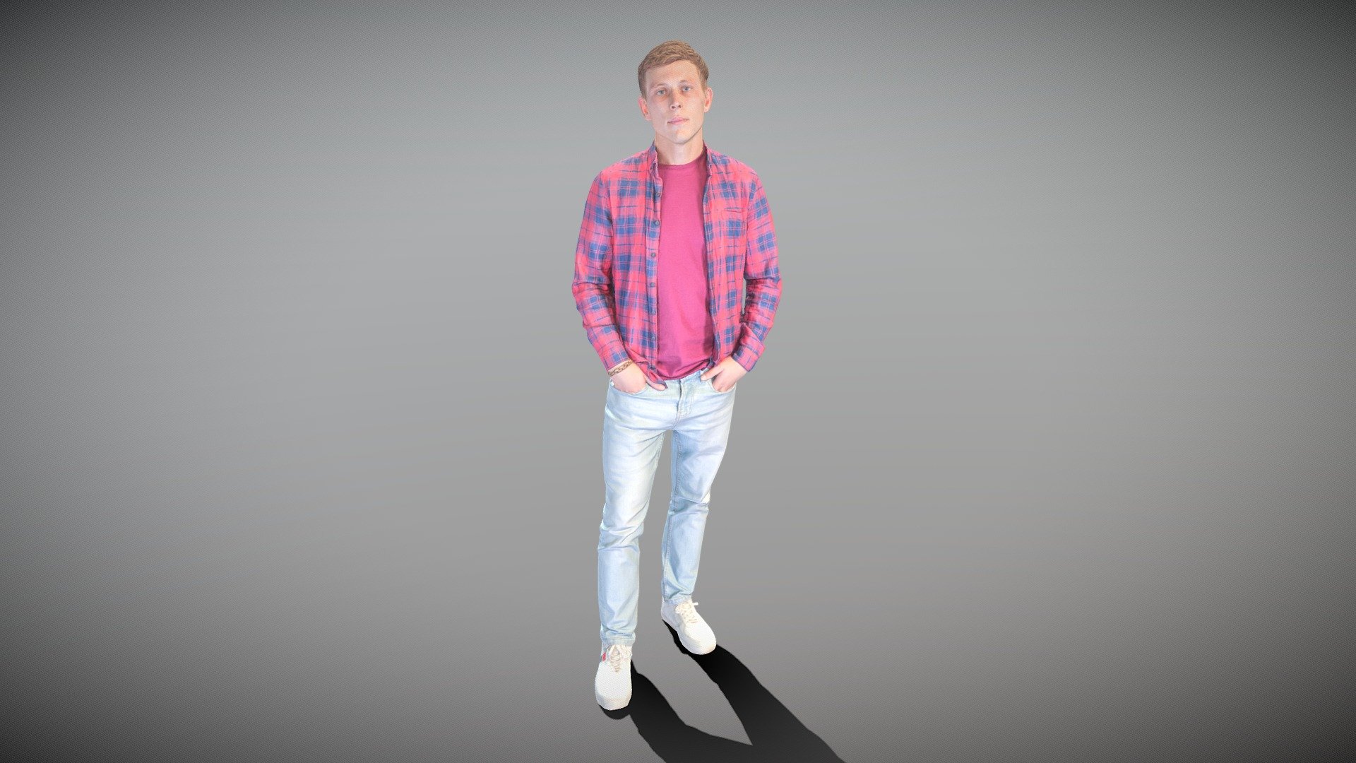 Stylish man in a plaid shirt 23 - Buy Royalty Free 3D model by ...