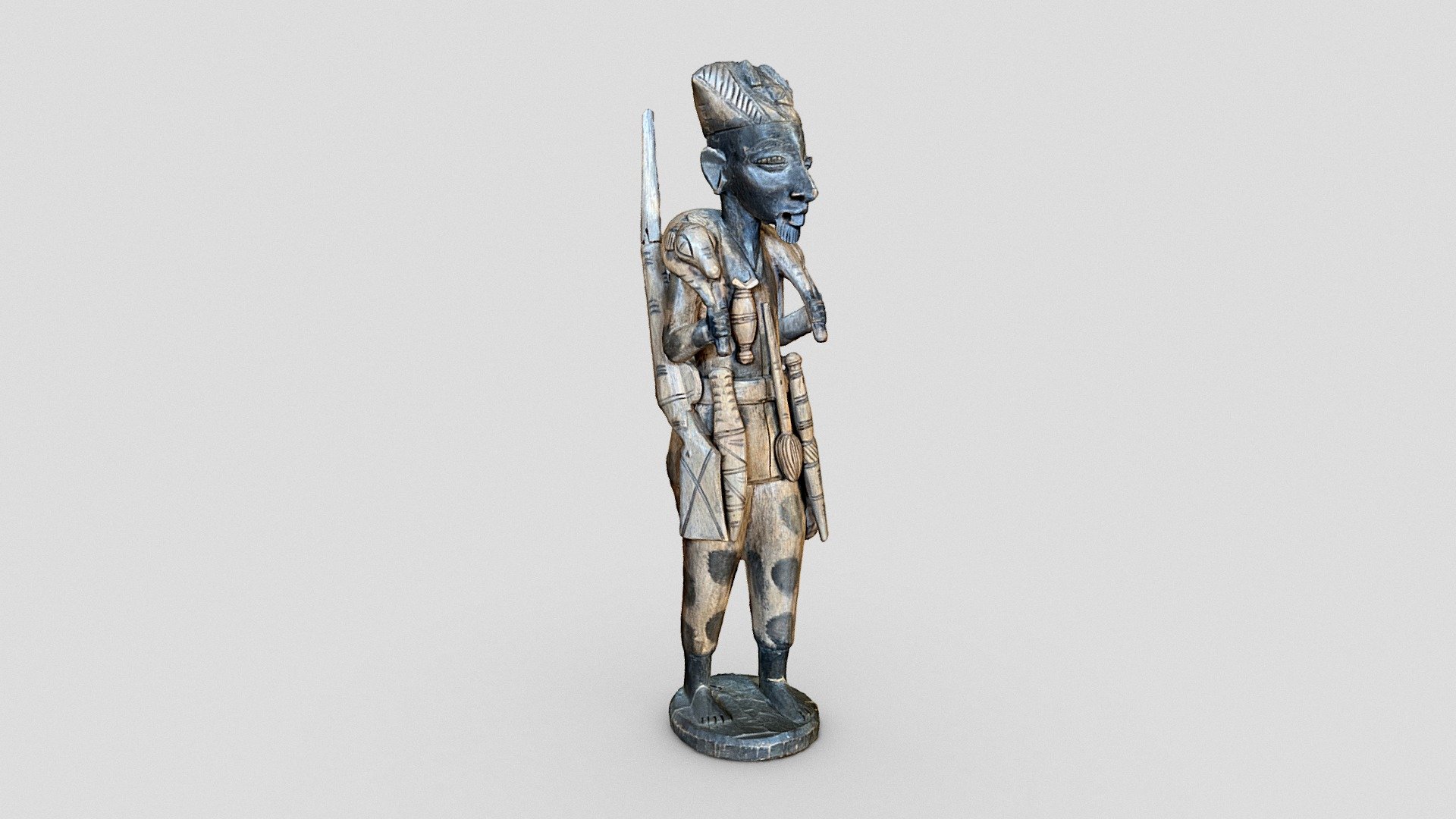 Traditional African hunter statuette - Download Free 3D model by Emm ...