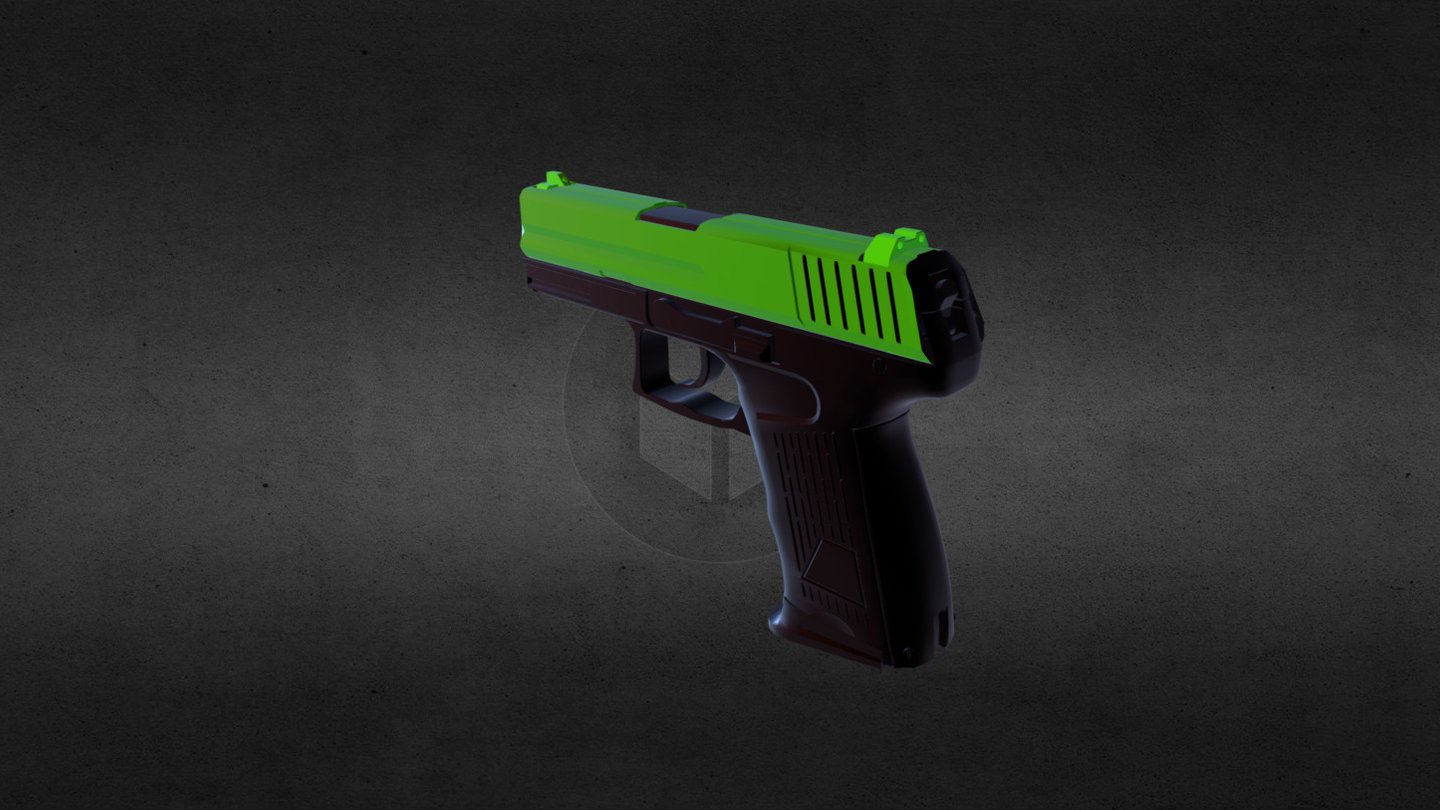 P2000 | Green Strike - 3D model by Dark$taR (@darkstar4370) [cb17398 ...