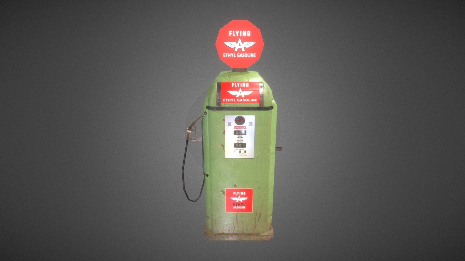 Low Poly Vintage Gas Pump - 3D model by Keipari [cb1b44e] - Sketchfab