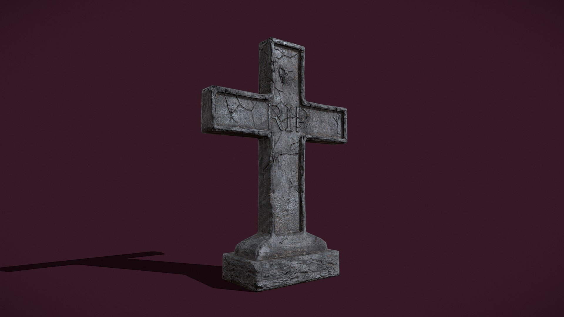 RIP_Cross_GraveStone_OBJ - Buy Royalty Free 3D model by ...