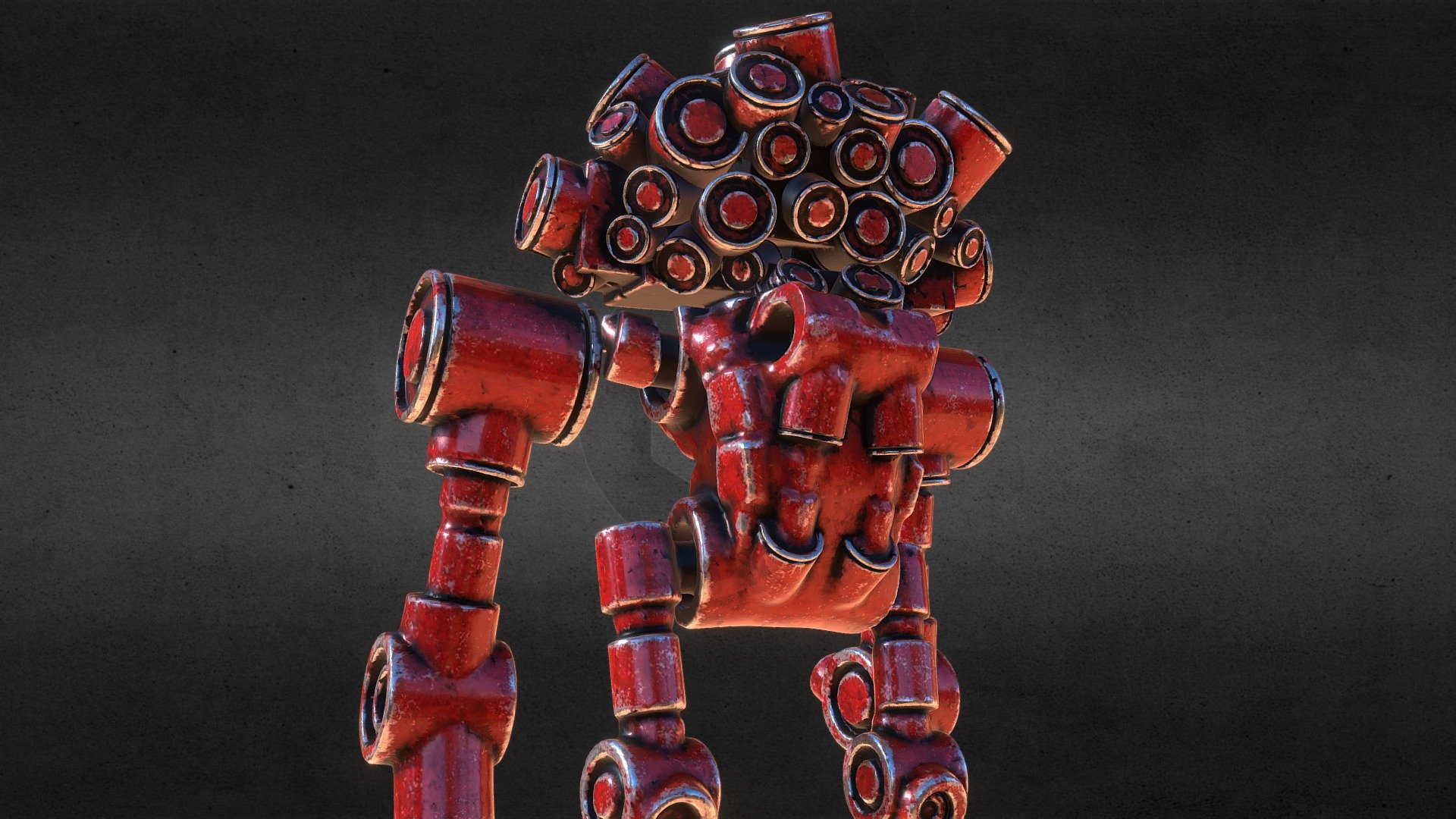 Rusty Red Bot - Buy Royalty Free 3D model by stevetalkowski [cb1f88f ...