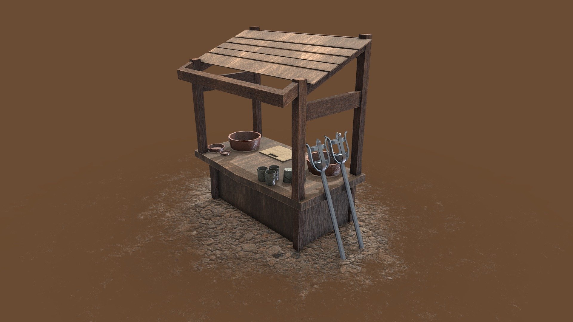 Medieval Market Stall Asset 4/4 - Download Free 3D model by Uğur ...