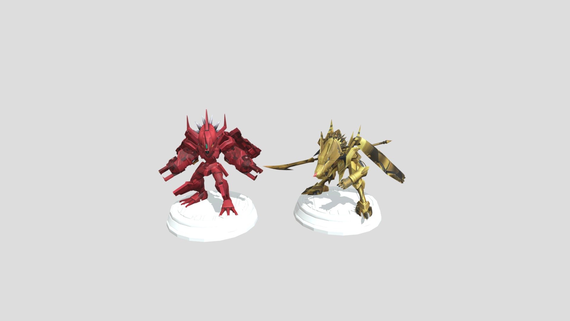 BlitzGreymon SD VS CresGarurumon SD - 3D model by Porntep.Seedang ...