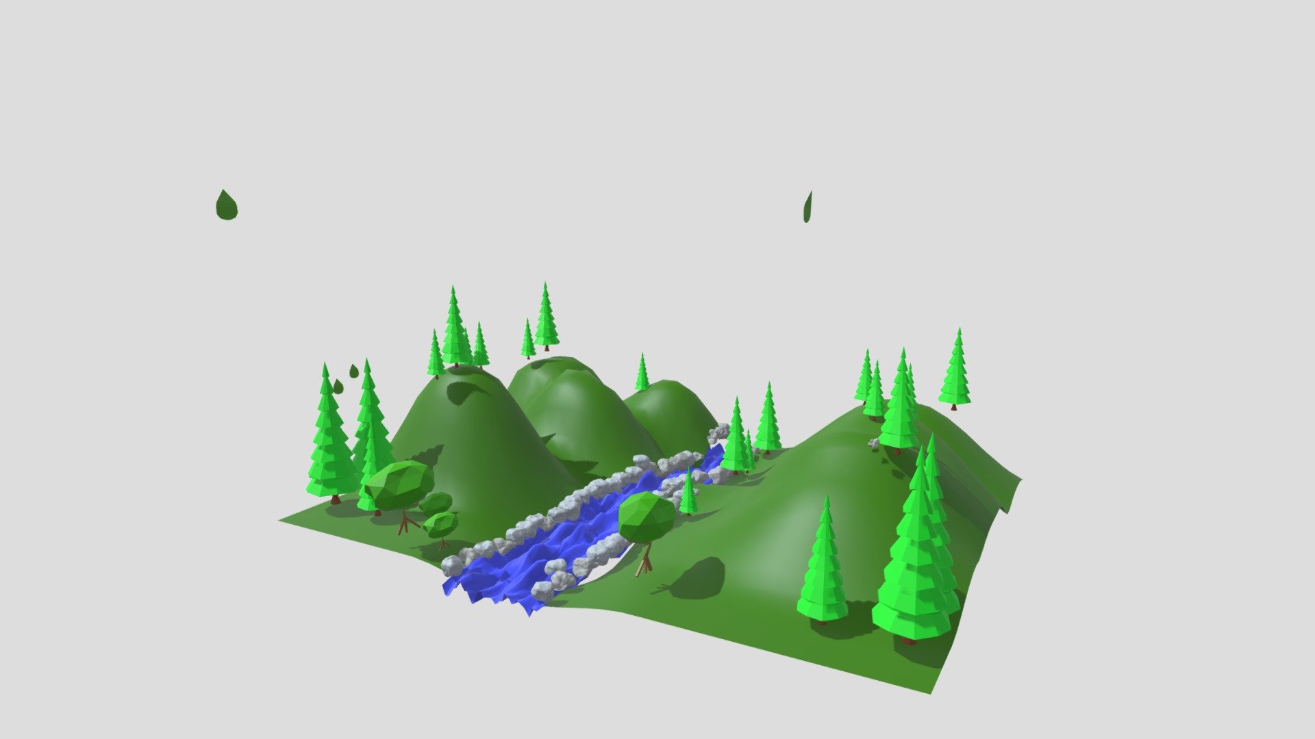 Forest - Trees & River - 3D model by Nezuko_Kawaii [cb26b1b] - Sketchfab