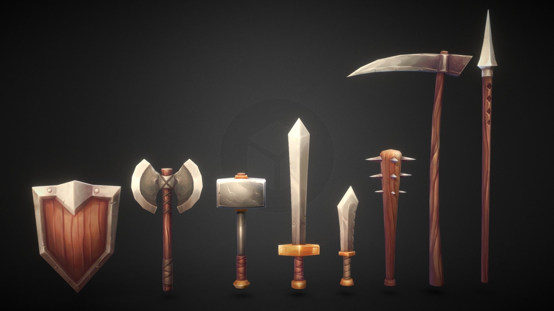 Weapon set - Download Free 3D model by rudolfs [cb2e607] - Sketchfab
