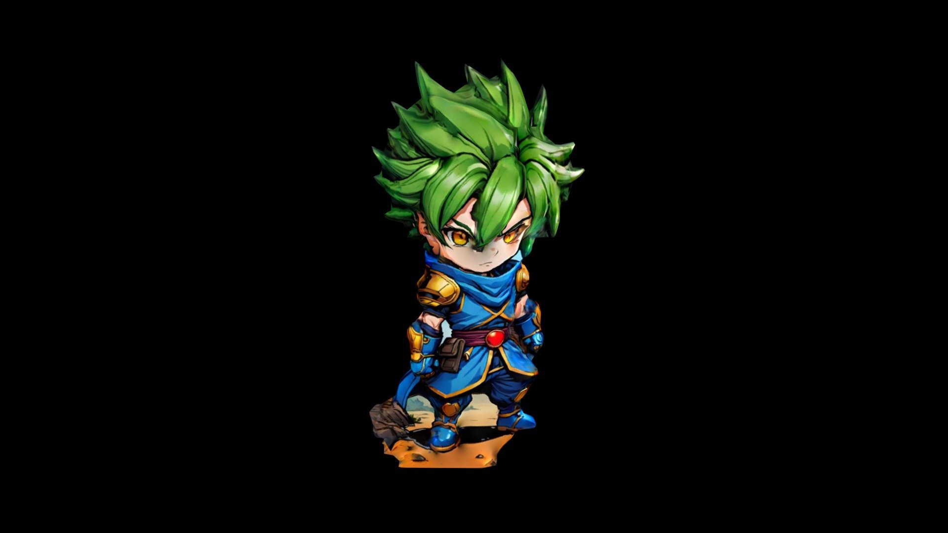 In the center of the image, a character with gre - Download Free 3D ...