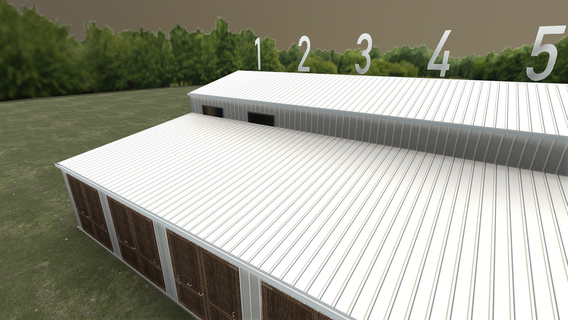 7.2m Deep Shed - 6.0m Deep Wing American - 3D model by Sheds4U [cb3b15b ...