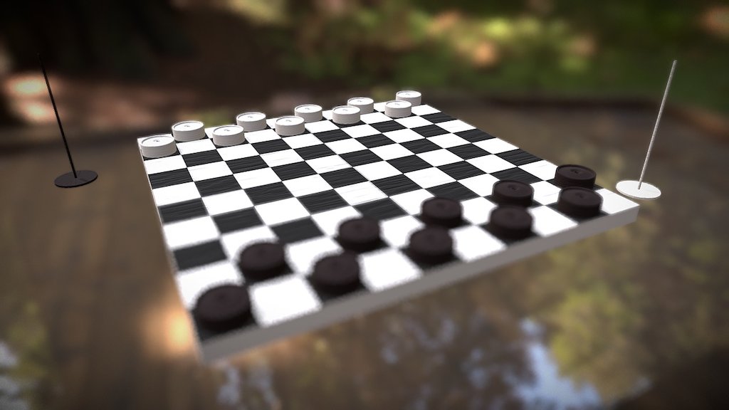 A game of Draughts (Damspel) - 3D model by TechnoCraft [cb49754 ...