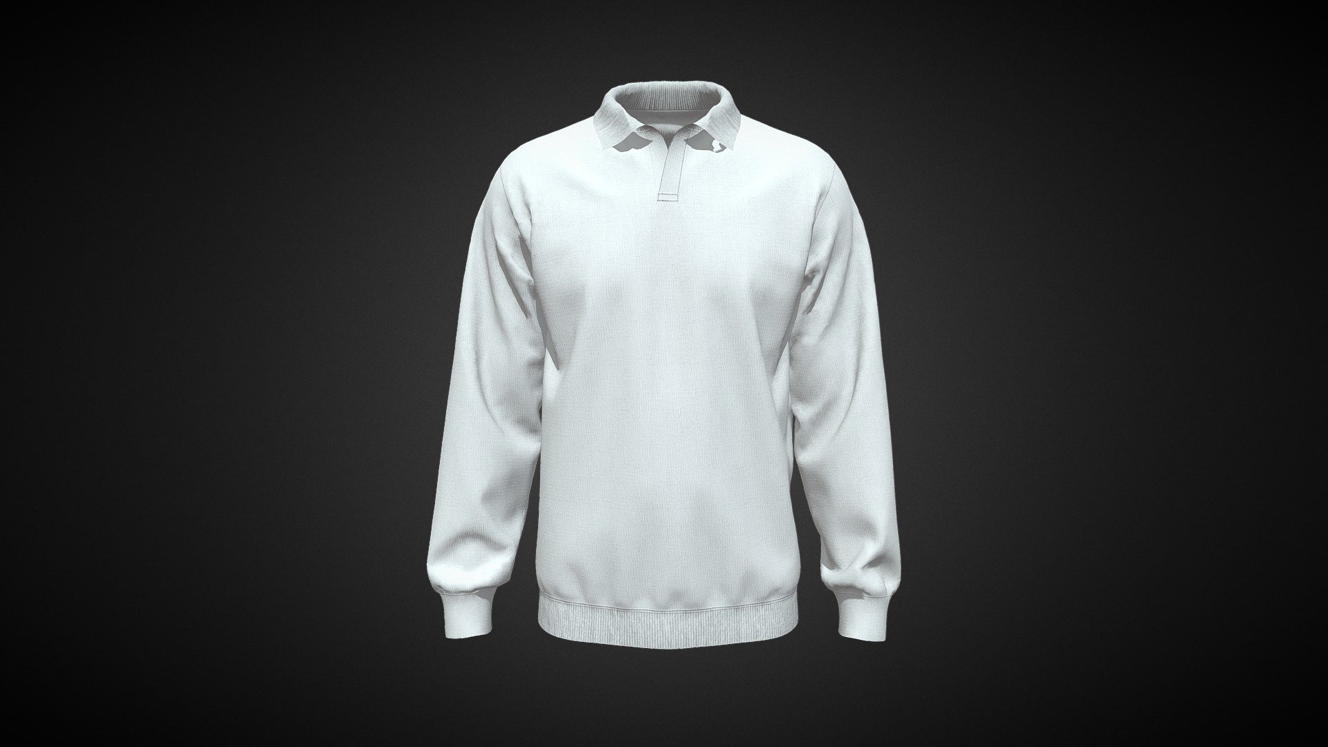 Men Long Sleeve Polo Without Button - Buy Royalty Free 3D model by ...