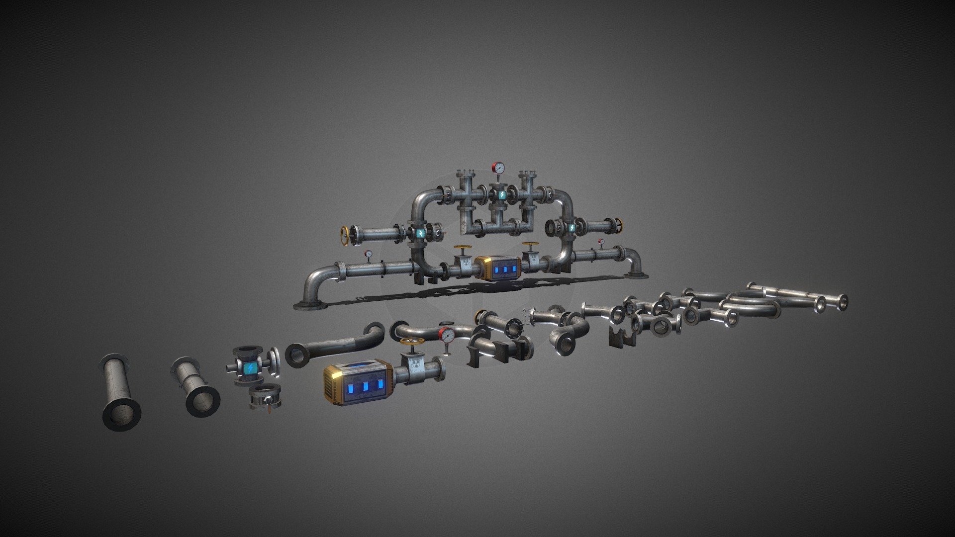 Modular Pipes Asset Pack - Buy Royalty Free 3D model by Low Poly Models ...