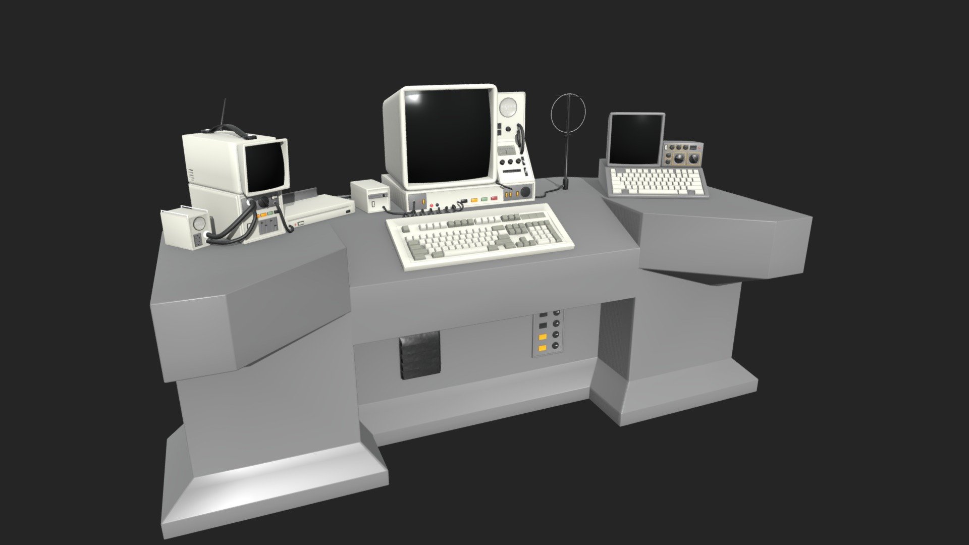 Sci-Fi retro computer console - Download Free 3D model by VishiSwaz ...